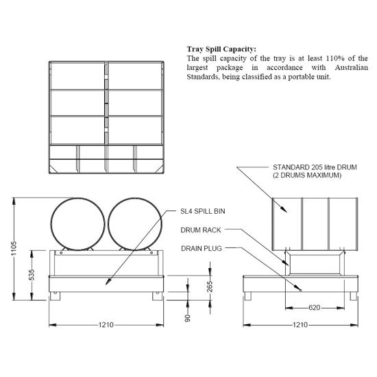 Dual Drum Rack Storage Unit | Drums Storage | Bunded Pallets | IBC Storage